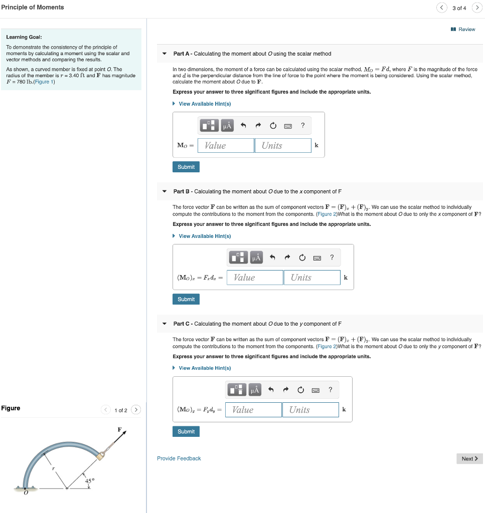 Solved Principle of Moments A Review Part A - | Chegg.com