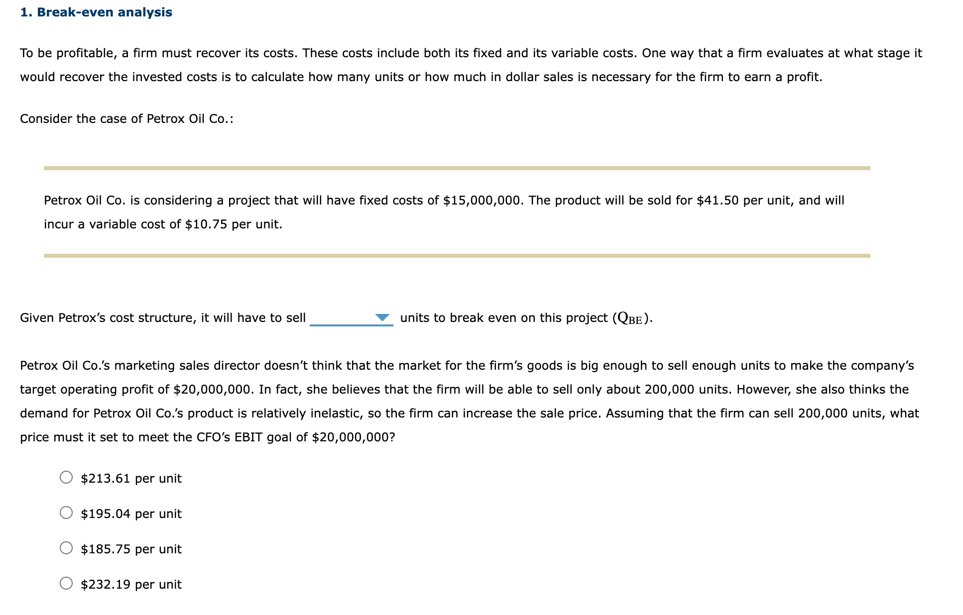 Solved To be profitable, a firm must recover its costs. | Chegg.com