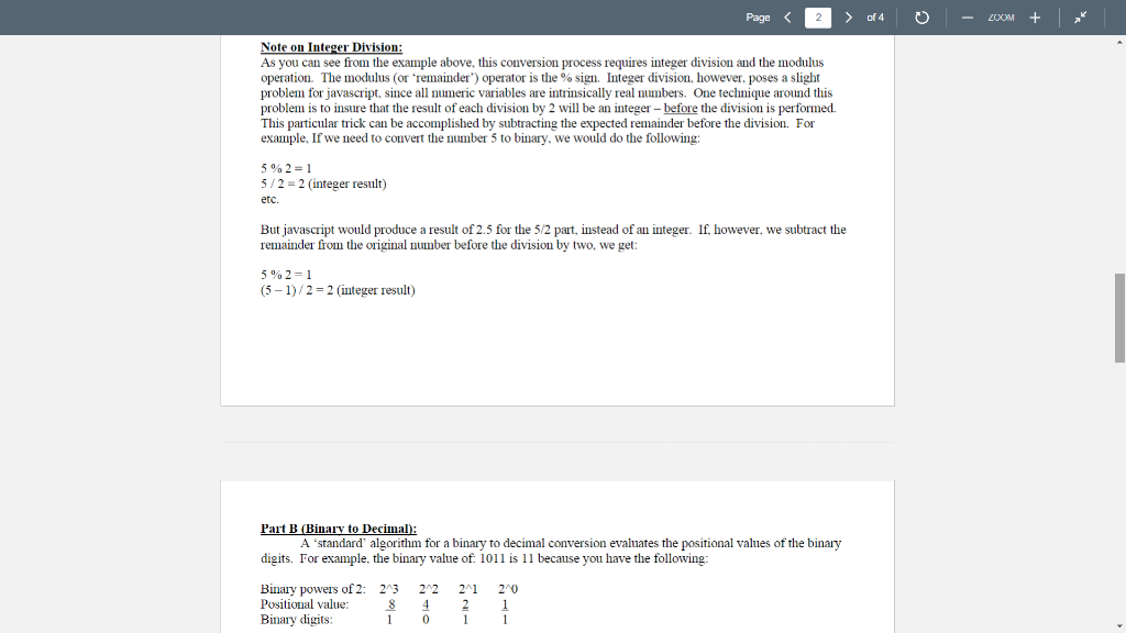 Solved IS265: Scripting Technologies Binary-Decimal | Chegg.com