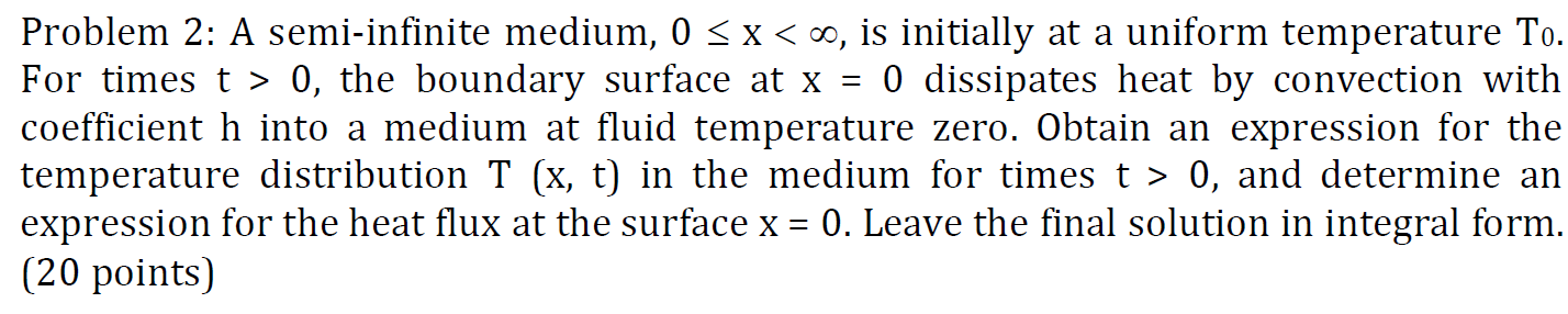 Solved Problem 2: A semi-infinite medium, 0