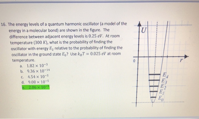 Solved 16. The energy levels of a quantum harmonic | Chegg.com