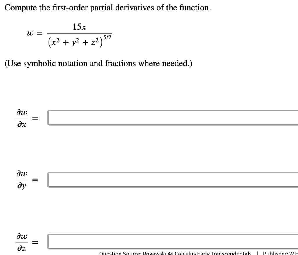 Solved Compute the first-order partial derivatives of the | Chegg.com
