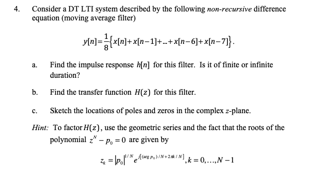 Solved Consider a DT LTI system described by the following | Chegg.com