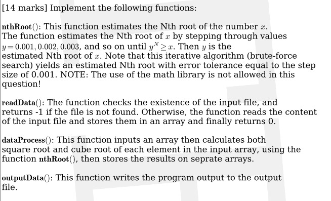 Solved [14 marks] Implement the following functions: | Chegg.com