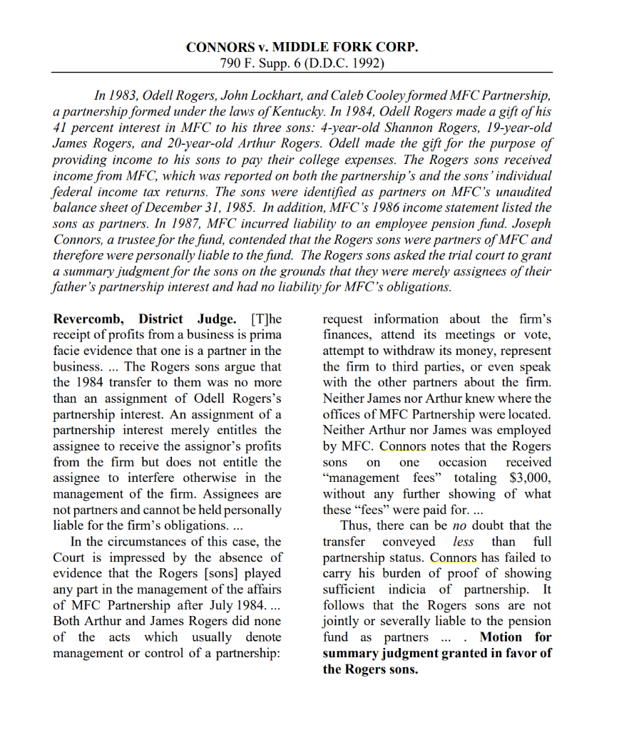 Solved Facts: Briefly summarize the facts of the case. Facts | Chegg.com