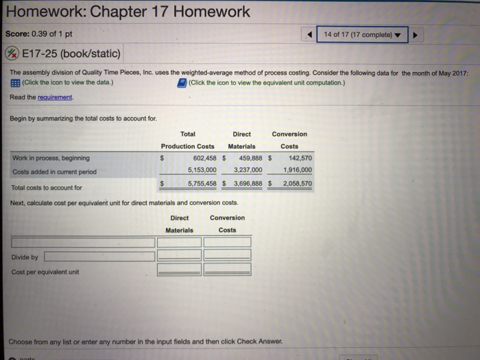 Solved Homework Chapter 17 Homework Score 0 39 Of 1 Pt 14