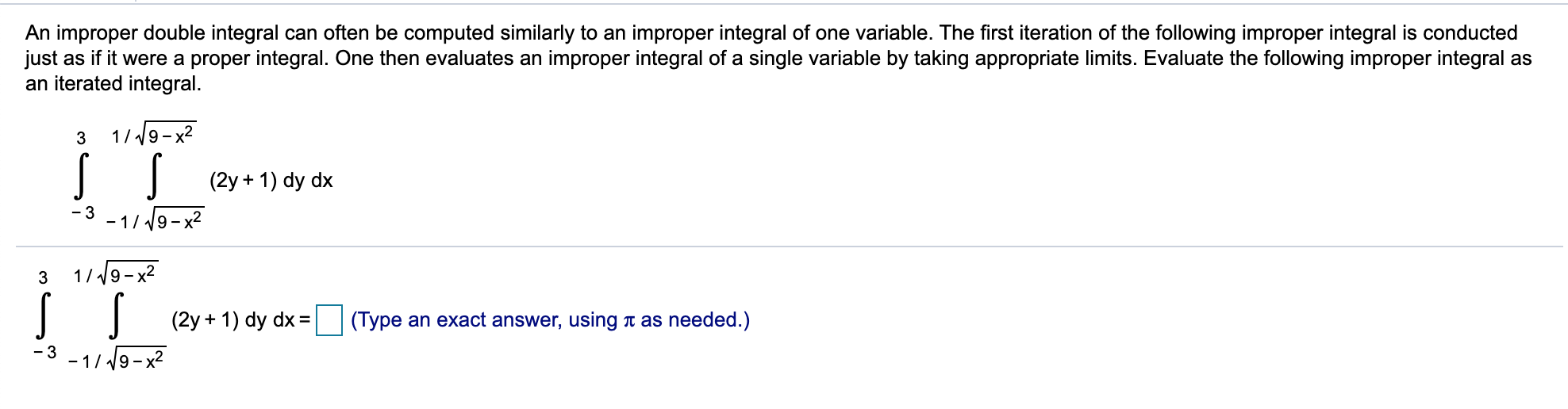 Solved An improper double integral can often be computed | Chegg.com