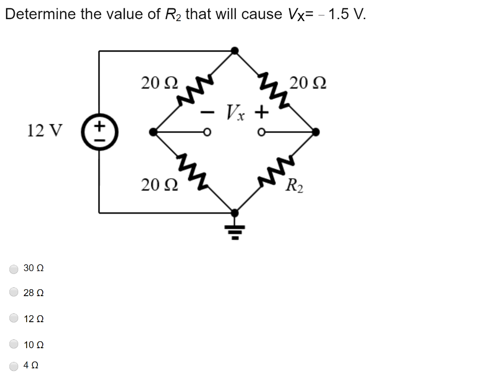 Solved Determine the value of R2 that will cause Vx= - 1.5 | Chegg.com