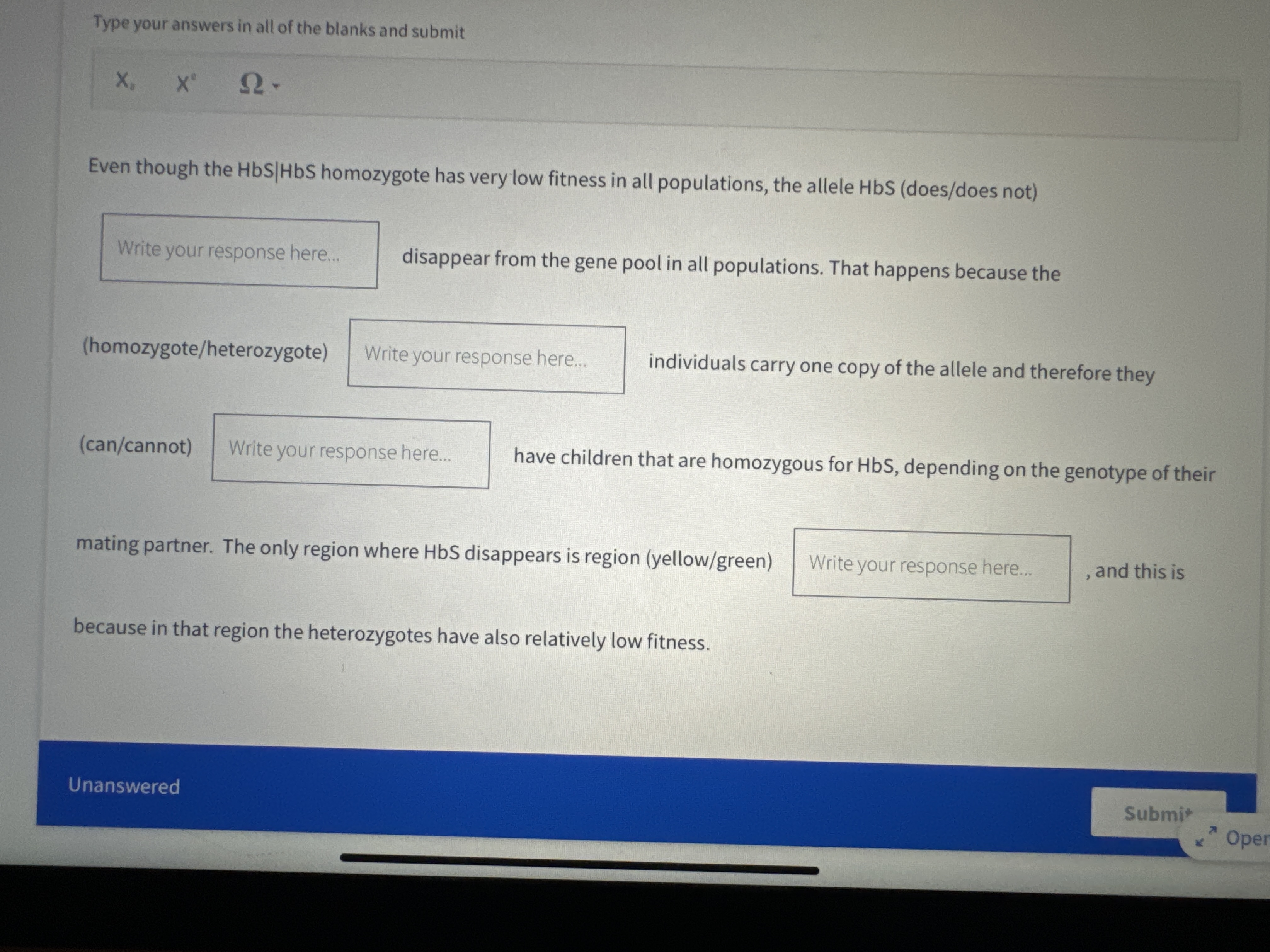 Solved Even though the HbS|HbS ﻿homozygote has very low | Chegg.com