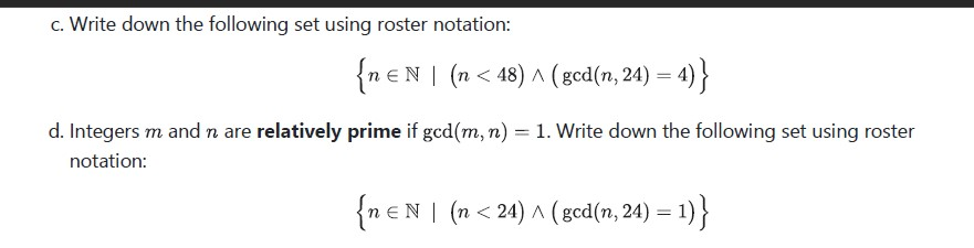 Solved c. Write down the following set using roster | Chegg.com