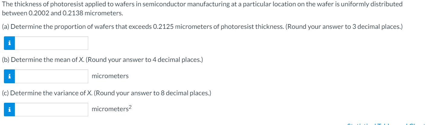 Solved The thickness of photoresist applied to wafers in | Chegg.com