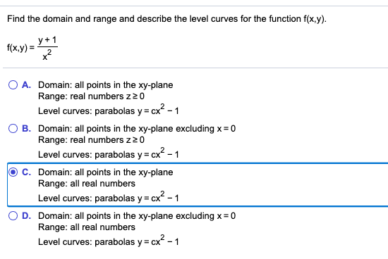 Solved Find the domain and range and describe the level | Chegg.com