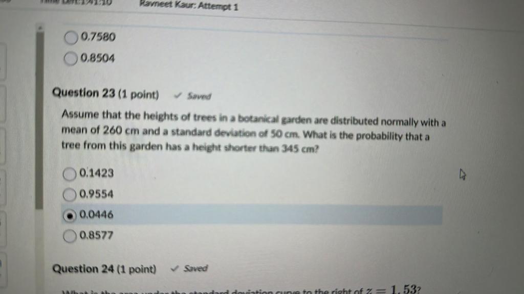 Solved Assume that the heights of trees in a | Chegg.com