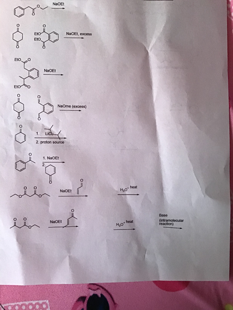 Solved NaOEt Etoo Eto NaOme (excess) 1. Licu 2. proton | Chegg.com