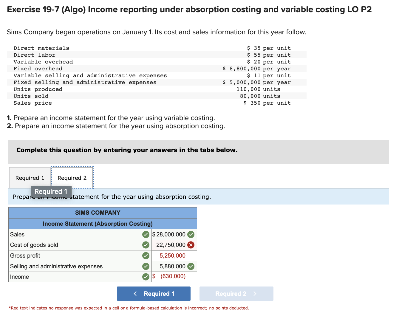 Solved Exercise 19-3 (Algo) Income statement under | Chegg.com
