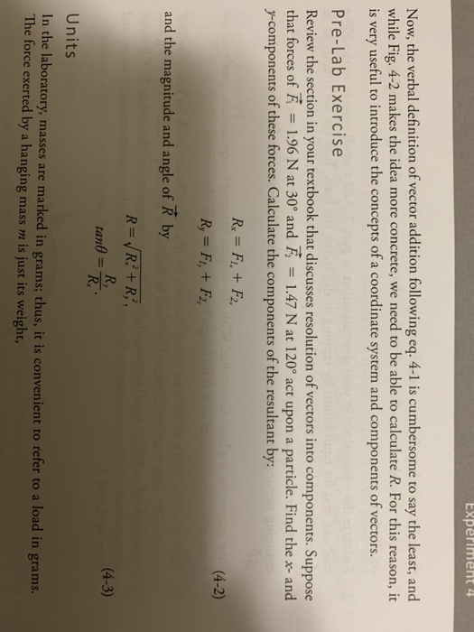 Solved Experiment 4 Now, the verbal definition of vector | Chegg.com