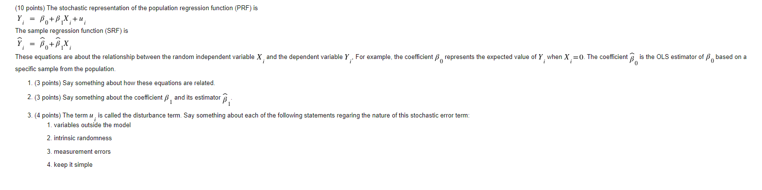 Solved 10 Points The Stochastic Representation Of The