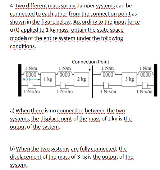 4-Two different mass spring damper systems can be | Chegg.com