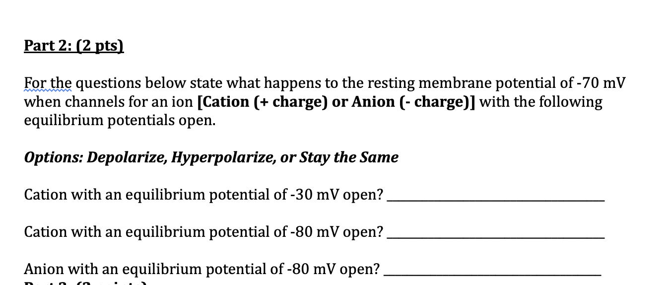 Solved For the questions below state what happens to the | Chegg.com