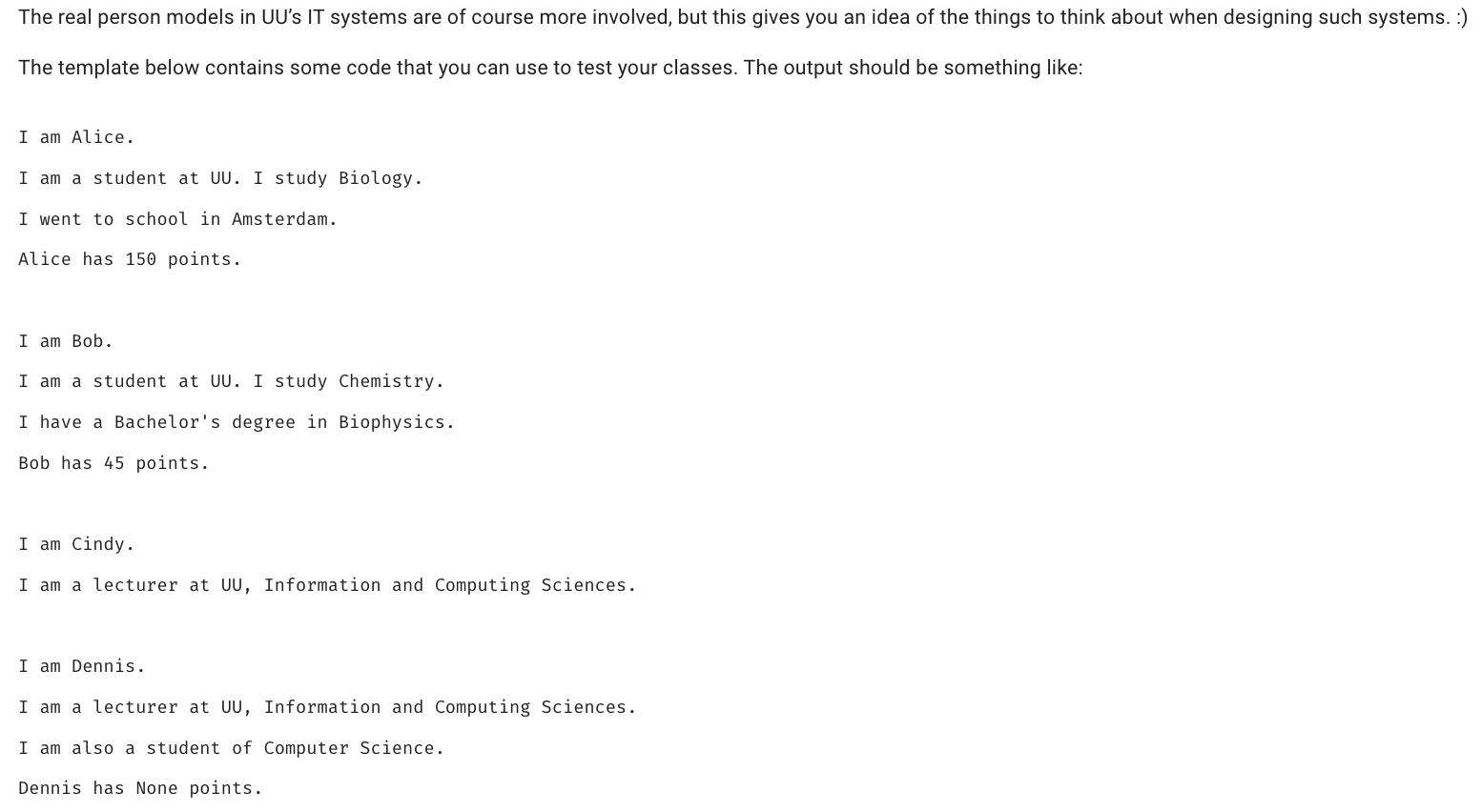 Solved Using Python, Define and implement a set of classes | Chegg.com