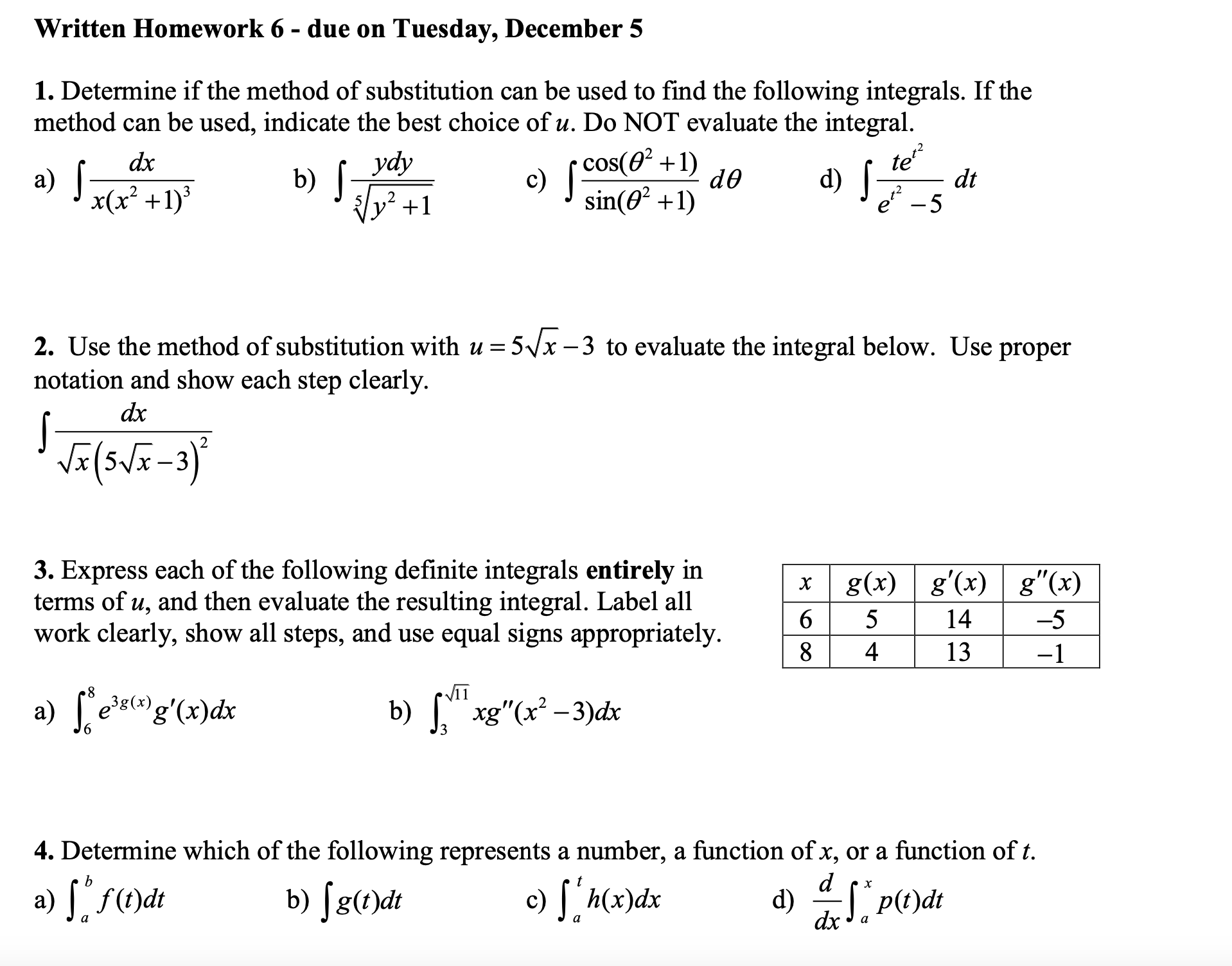 Solved Written Homework 6 - ﻿due on Tuesday, December | Chegg.com