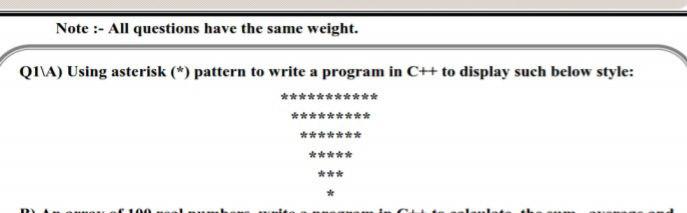 Solved Note :- All questions have the same weight. QIVA) | Chegg.com