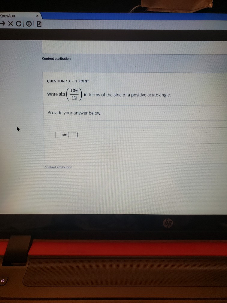 Solved Knewton 2 x C | | Content attribution QUESTION 13. 1 | Chegg.com