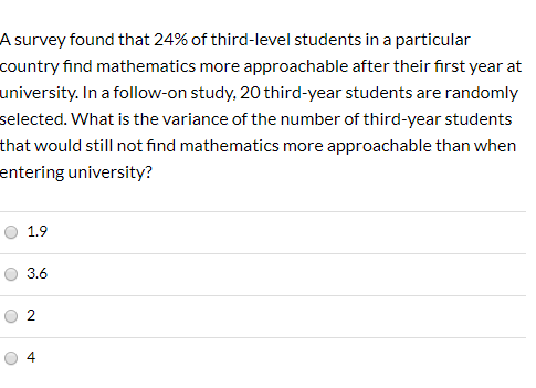 Solved A survey found that 24% of third-level students in a | Chegg.com
