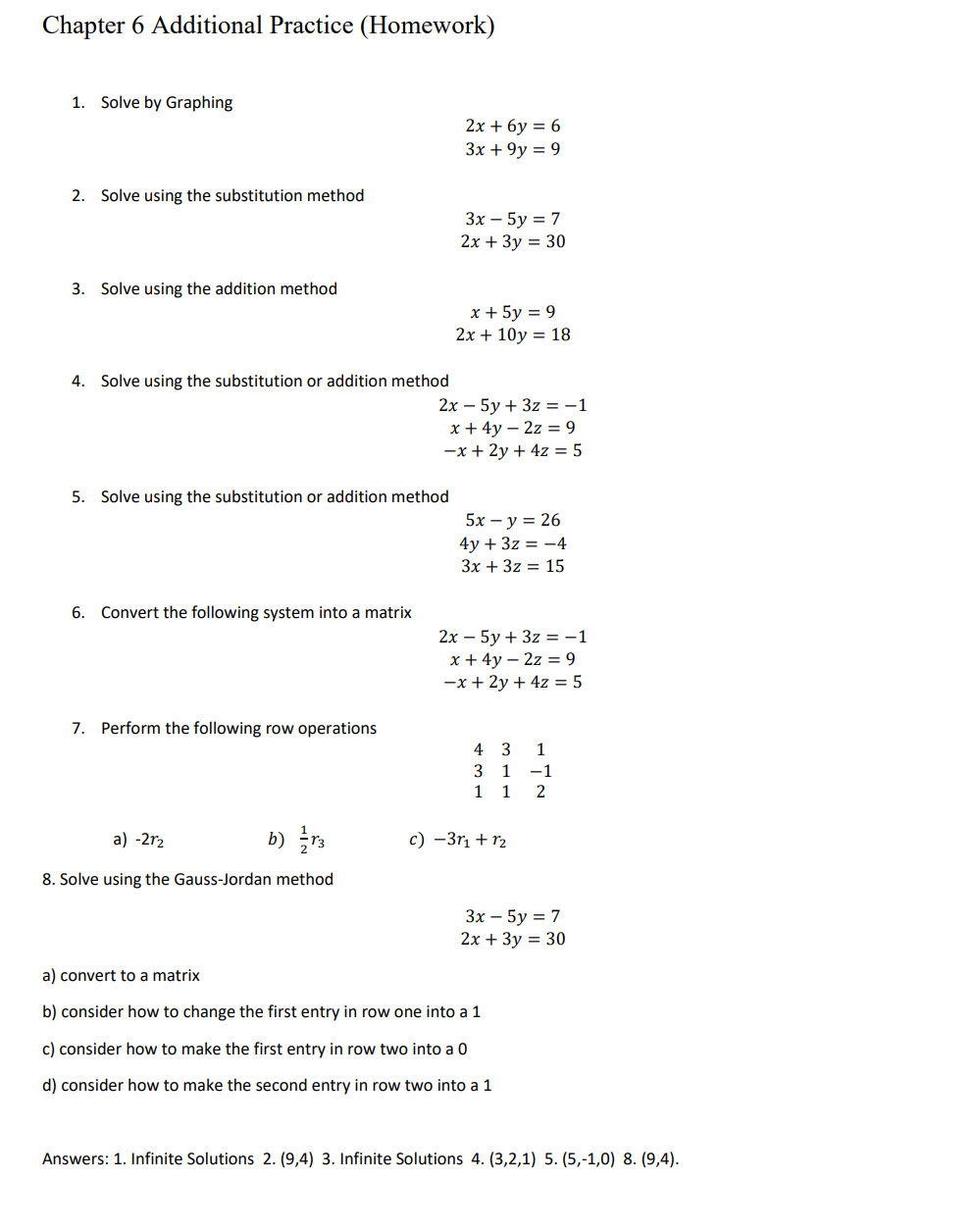 Solved Chapter 6 Additional Practice (Homework) 1. Solve by | Chegg.com