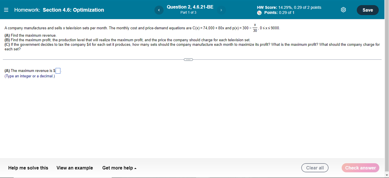 Solved Homework Section 4 6 Optimization Question 1