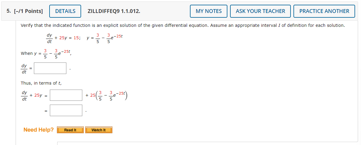 Solved Verify that the indicated function is an explicit | Chegg.com