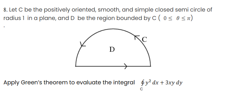 Solved 8. Let C be the positively oriented, smooth, and | Chegg.com
