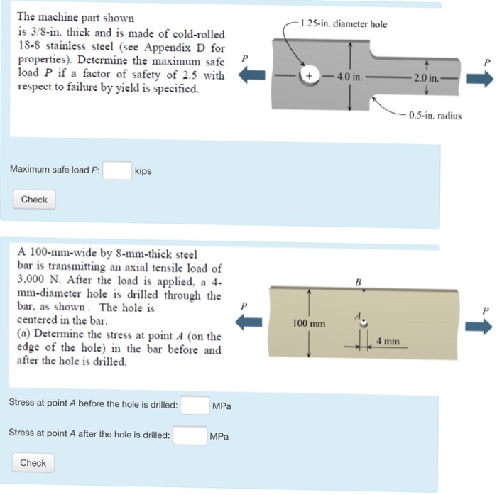 Solved The machine part shown is 3/8-in. thick and is made | Chegg.com