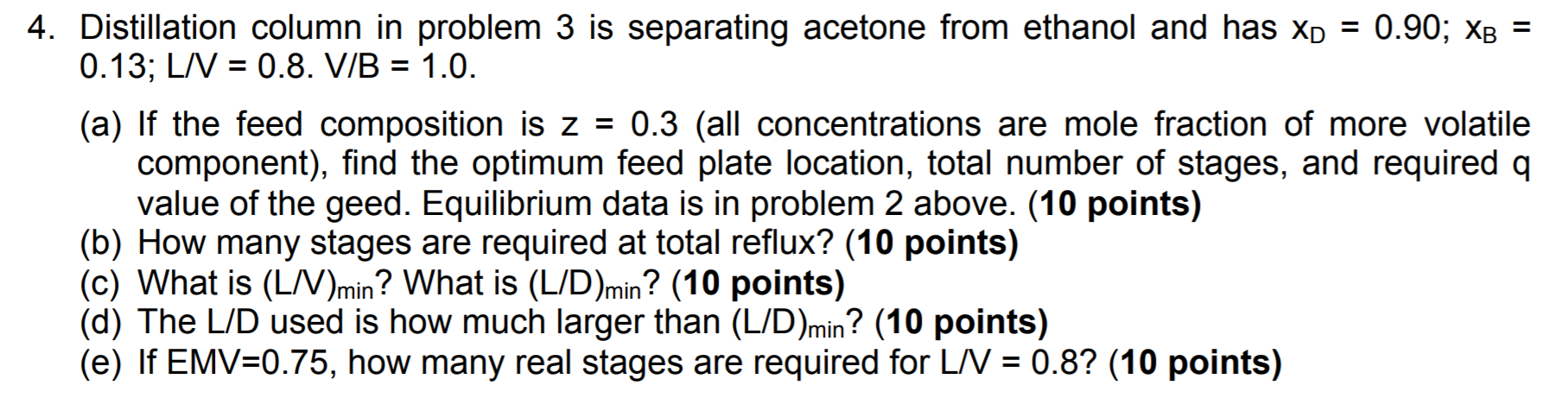 3. A partial condenser takes vapor leaving the top of | Chegg.com