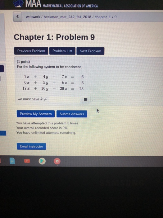 Solved MAA MATHEMATICAL ASSOCIATION OF AMERICA Kwebwork / | Chegg.com