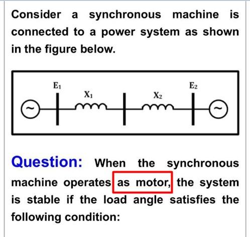 Solved Consider a synchronous machine is connected to a | Chegg.com