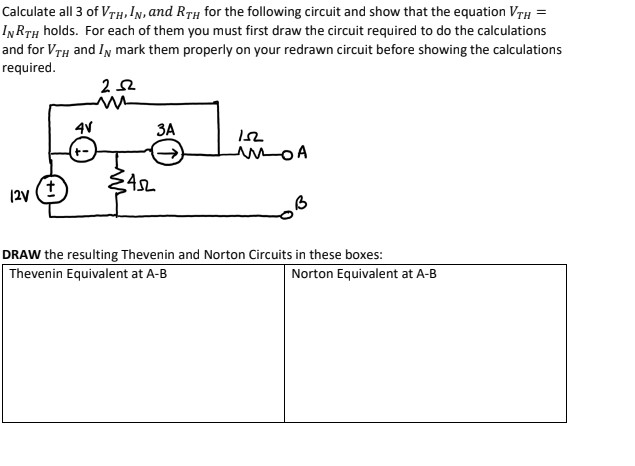 Solved Calculate all 3 of VrhIn, and Rth for the following | Chegg.com