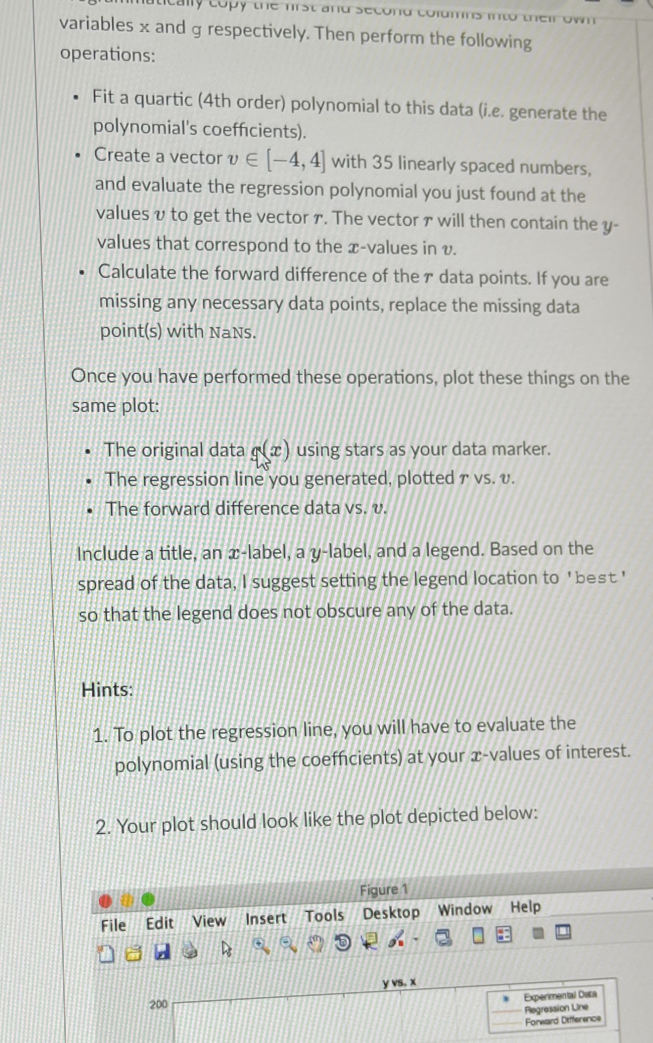 Solved variables x and g respectively. Then perform the | Chegg.com