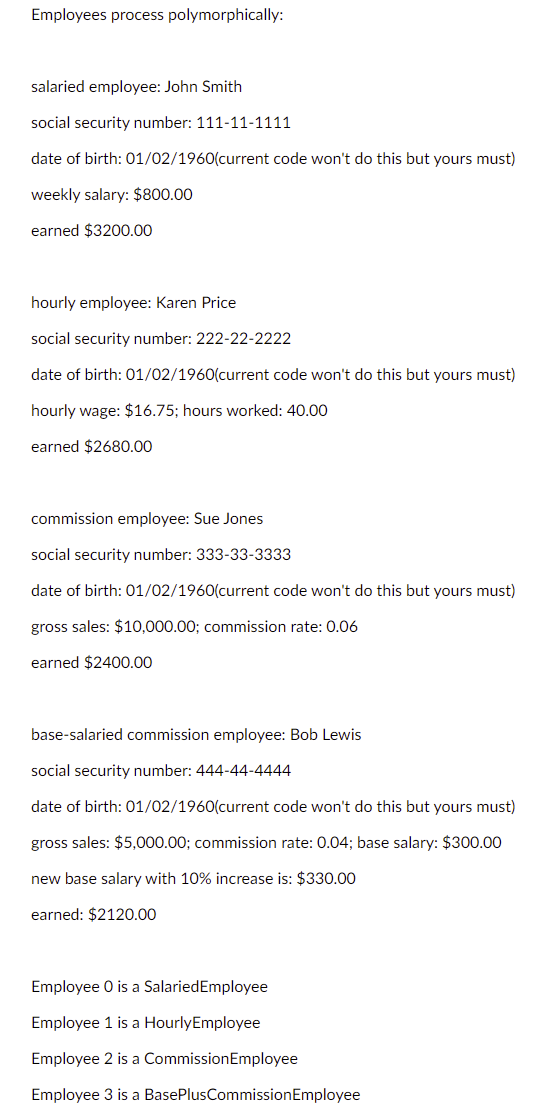Part #1 – Modify the code in the PayrollSystemTest | Chegg.com