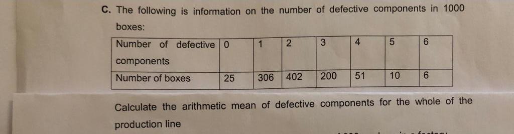 Solved C. The following is information on the number of | Chegg.com