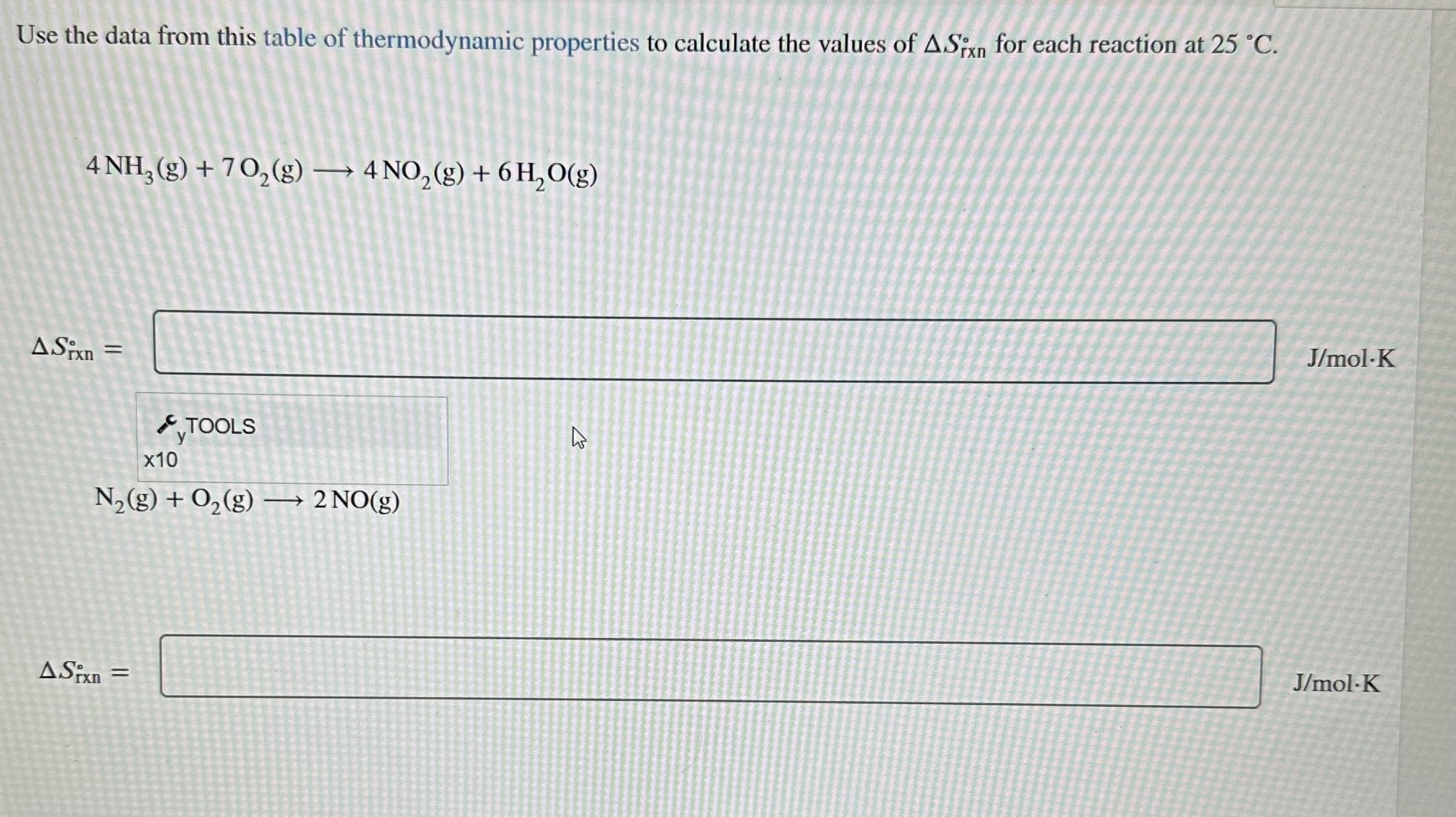 Use the data from this table of thermodynamic | Chegg.com