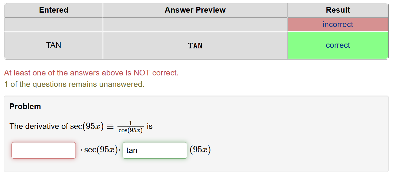 Solved At least one of the answers above is NOT correct. 1 | Chegg.com