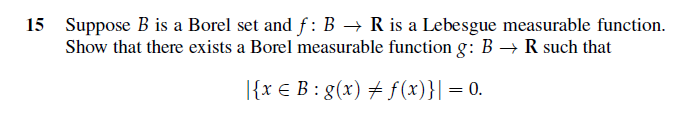 Solved 15 Suppose B is a Borel set and f: BR is a Lebesgue | Chegg.com