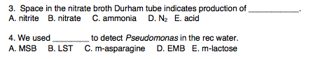 Solved 3. Space in the nitrate broth Durham tube indicates | Chegg.com