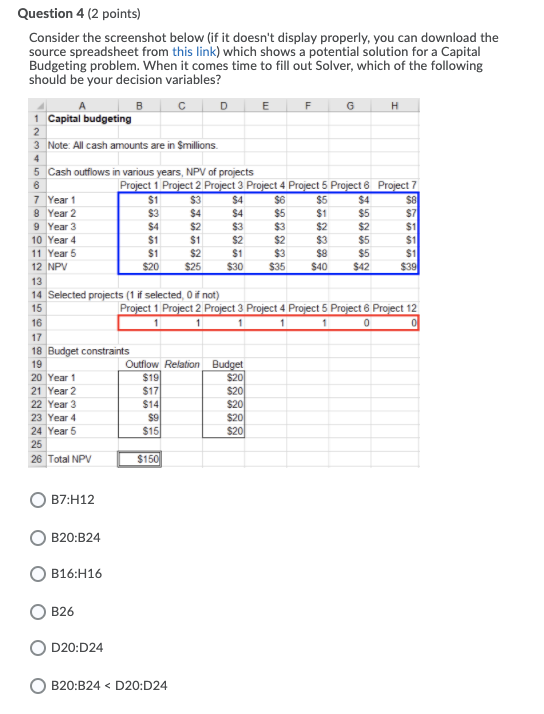 Solved 4 g Question 4 (2 points) Consider the screenshot | Chegg.com