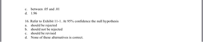 Solved Exhibit 11-1 Last year, the standard deviation of the | Chegg.com