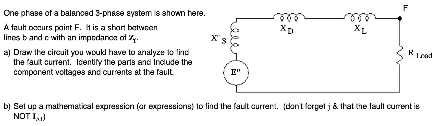 Solved One phase of a balanced 3-phase system is shown here. | Chegg.com