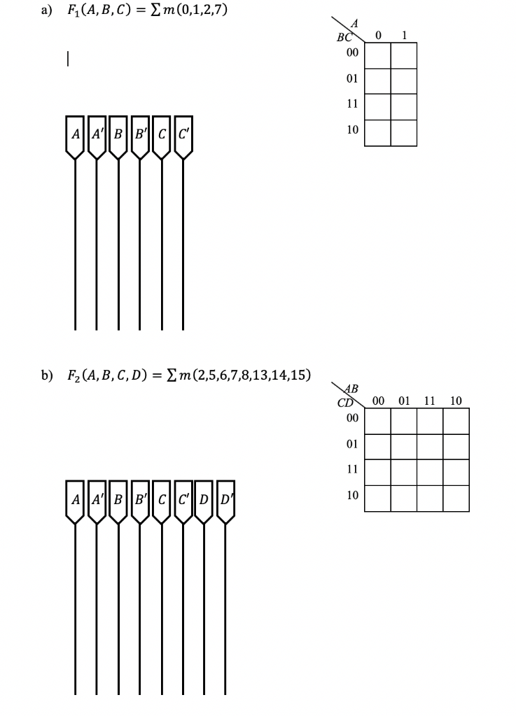 Solved Use K-maps to reduce the expressions shown below. | Chegg.com