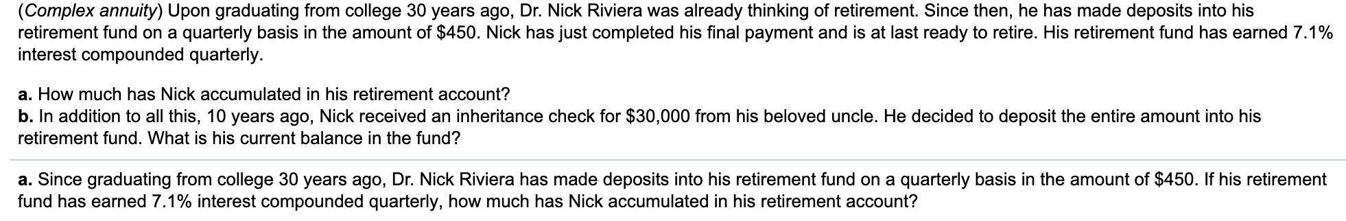 Solved b. Nick received an inheritance check for $30,000 | Chegg.com