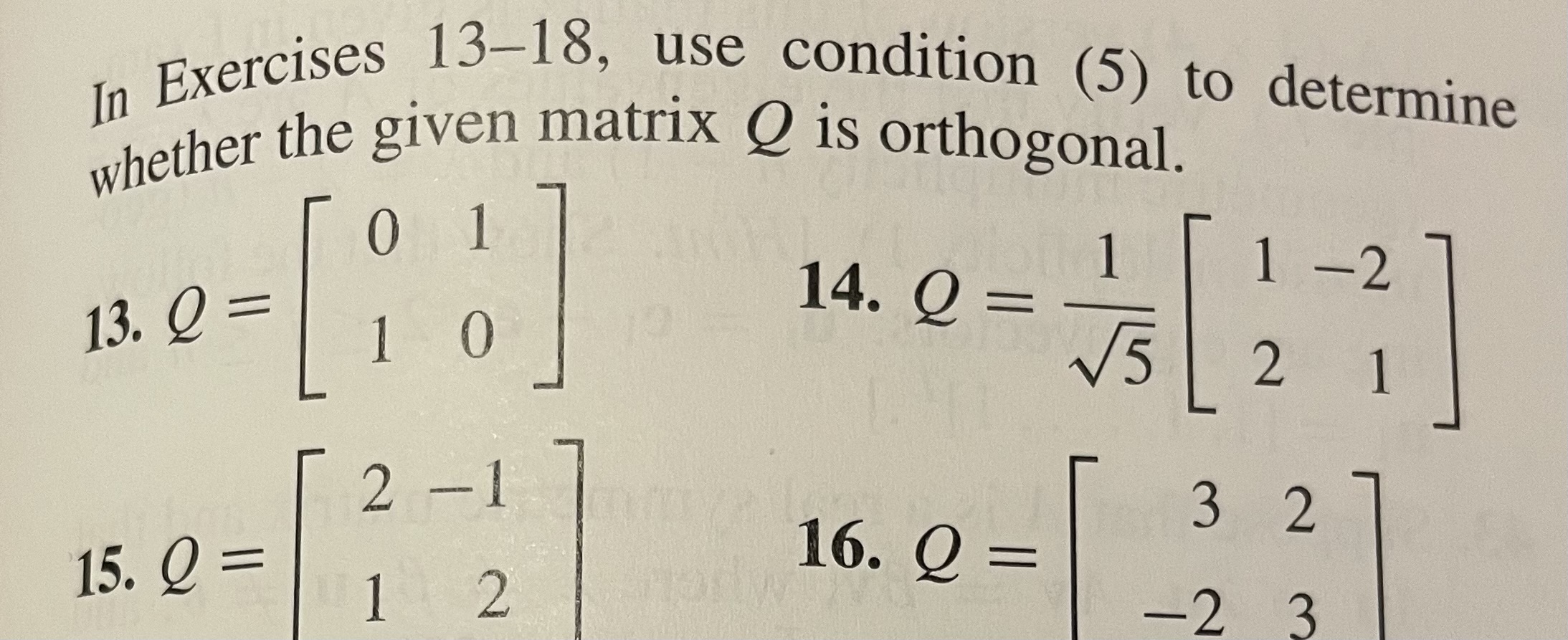 Solved In Exercises 13 18 Use Condition 5 To Determine